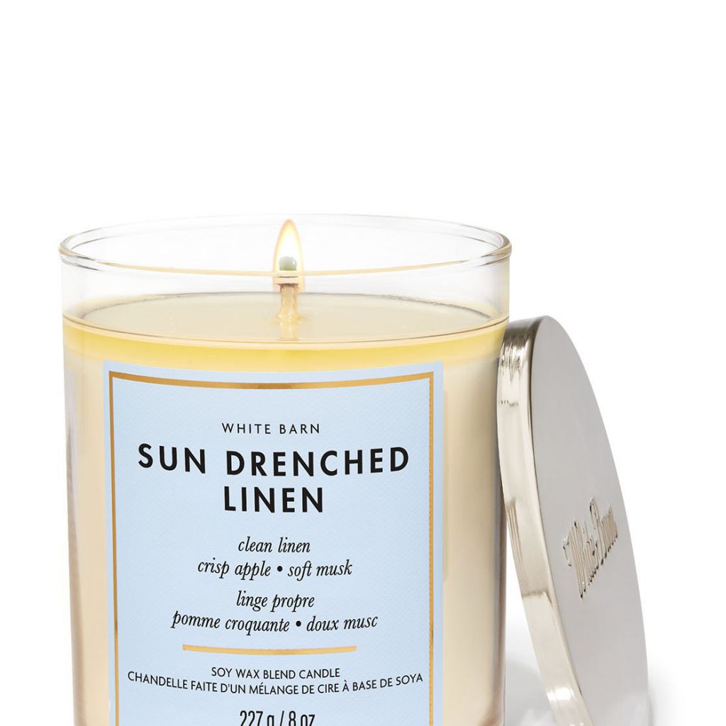 נר ריחני Sun-Drenched Linen | Bath and Body Works ישראל